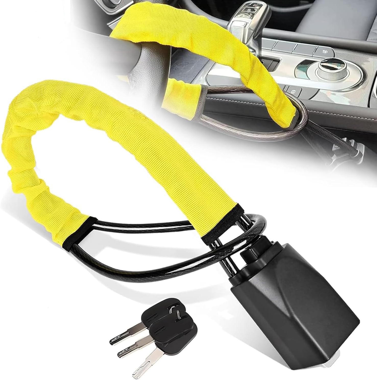 Steering Wheel Lock,Car Steering Wheel Lock,Max 45cm Length Secure Car ...
