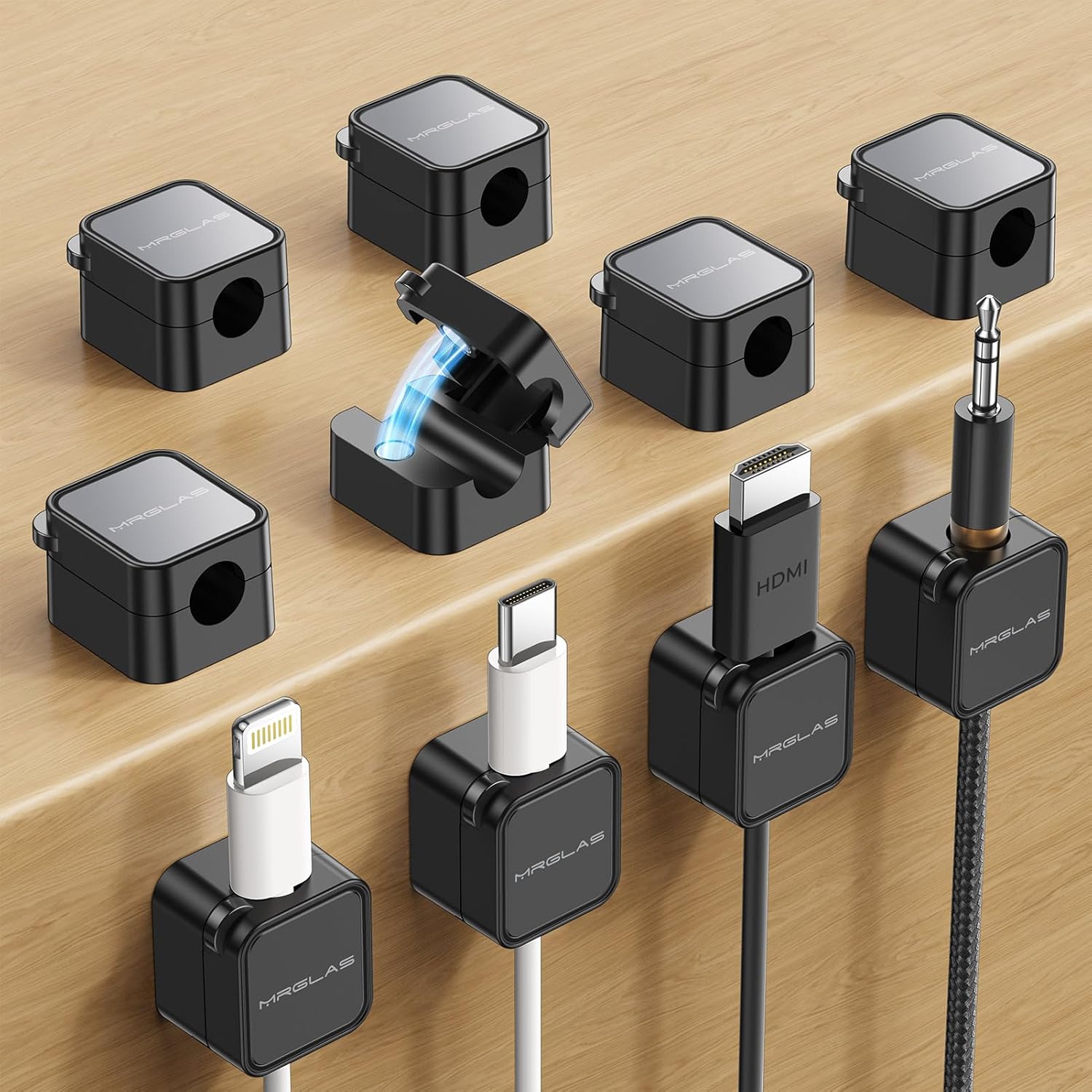 Amazon.com: MRGLAS 10-Pack Magnetic Cable Management Cord Organizer,[1s ...