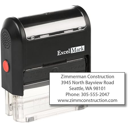 Amazon.com : ExcelMark Large Return Address Stamp - Up to 5 Lines ...