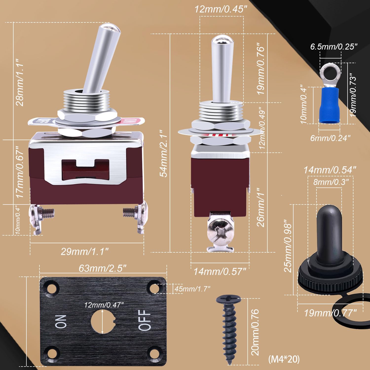 Snapklik.com : Twidec/Rocker Toggle Switch Metal Panel