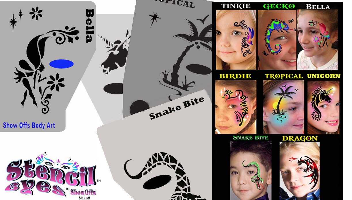 Amazon.com: Face Painting Stencils - StencilEyes Profile Set of 8 Face ...