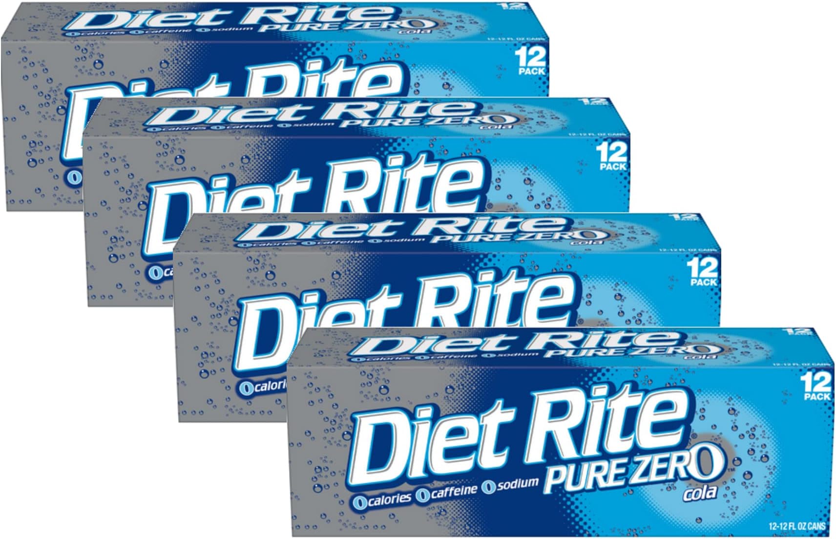 Amazon.com : Diet Rite Pure Zero Cola Original Soda Soft Drink Cans - 4 ...