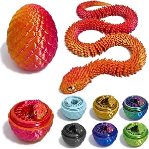s 3d Printed Dragon 3D Printed Snake With Egg, Desktop Toy, Dragon Egg ...