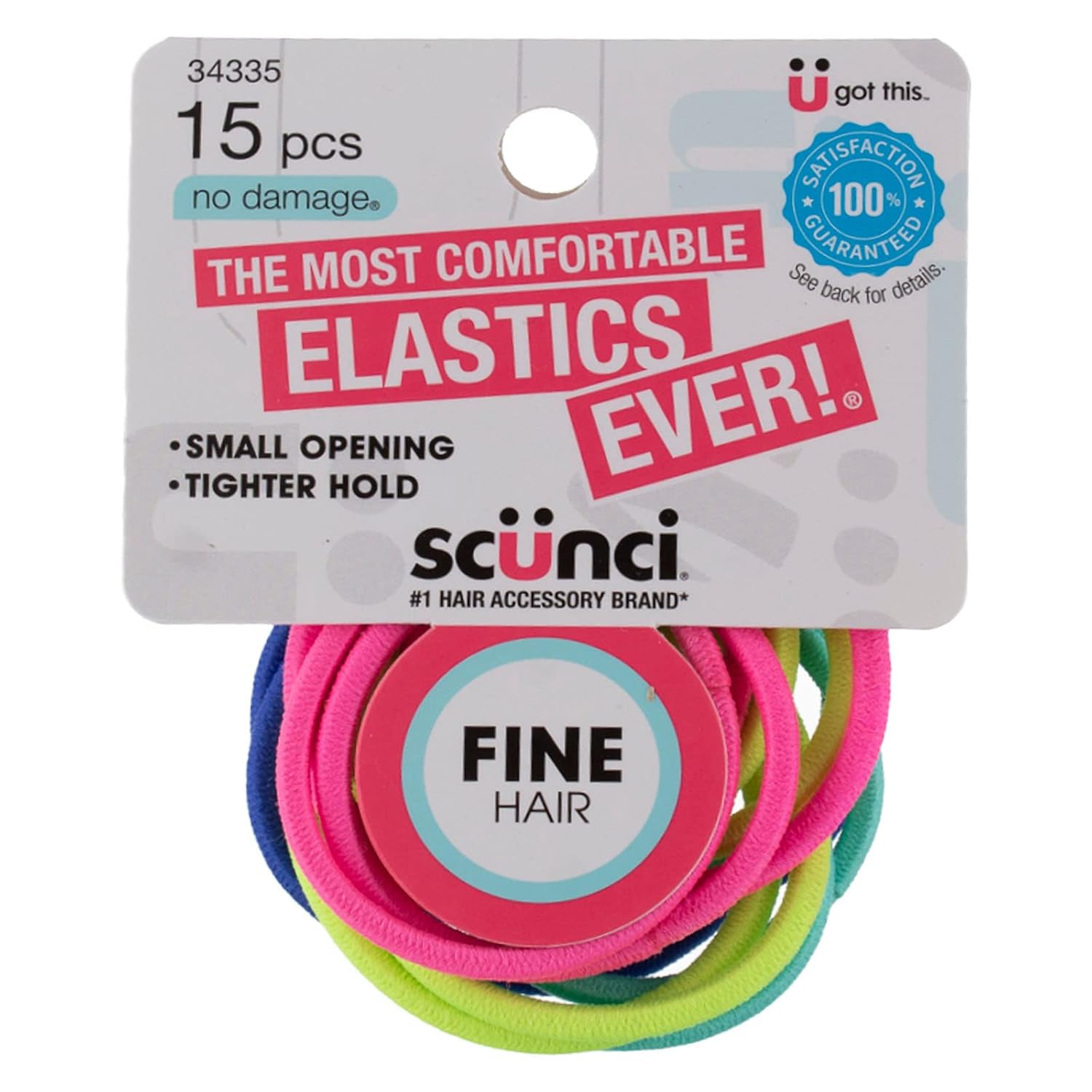 Amazon.com : Scunci No Damage Hair Elastics for Fine Hair, Assorted ...