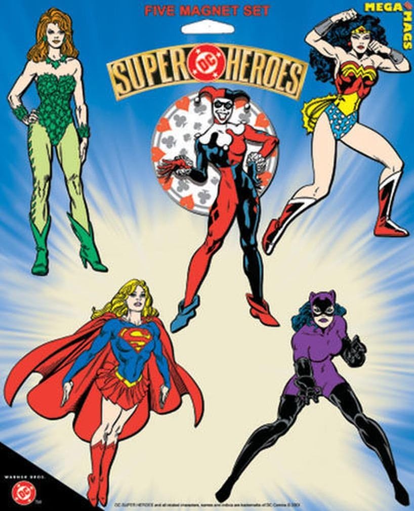 Amazon.com: Ata-Boy DC Superheroes Set of Five Female Character Magnets ...
