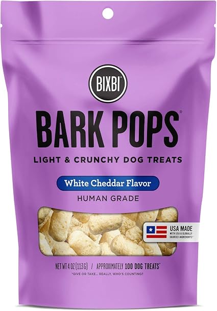 Amazon.com: BIXBI Bark Pops, White Cheddar (4 oz, 1 Pouch) - Crunchy ...