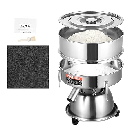 Buy VEVOR Automatic Electric Vibrating Sieve, Stainless Steel Sifter ...