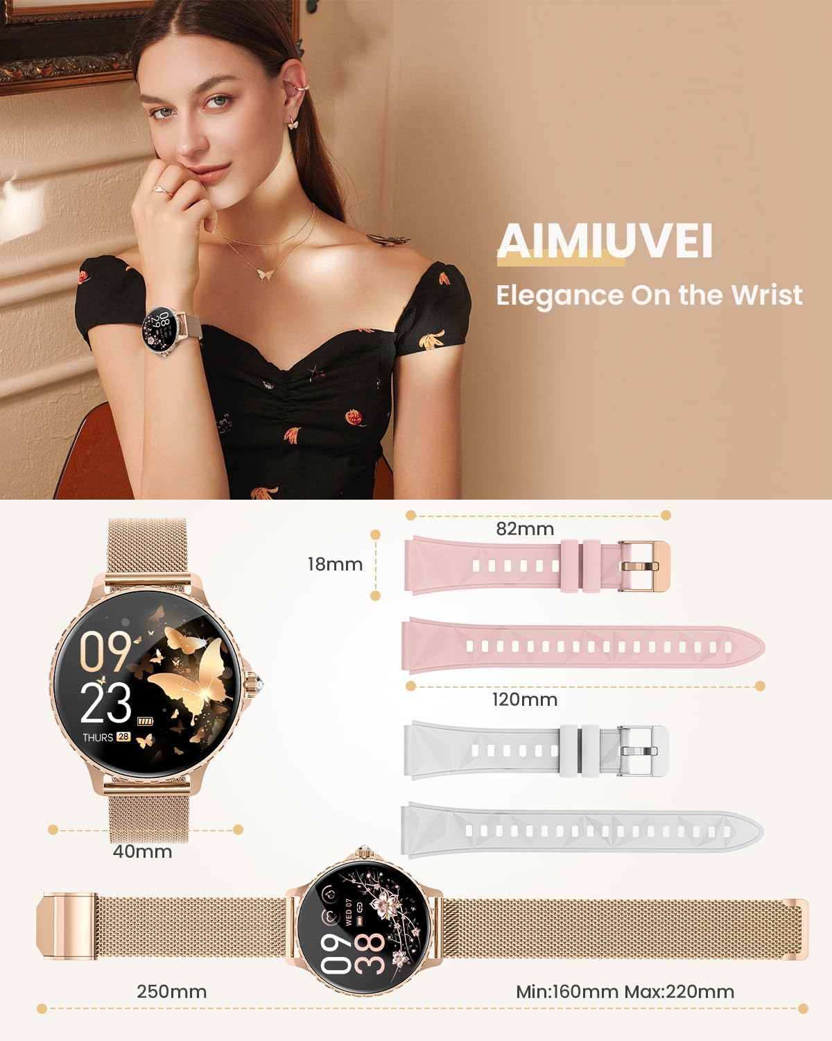 AIMIUVEI Smartwatch for Women Model I228 User Manual