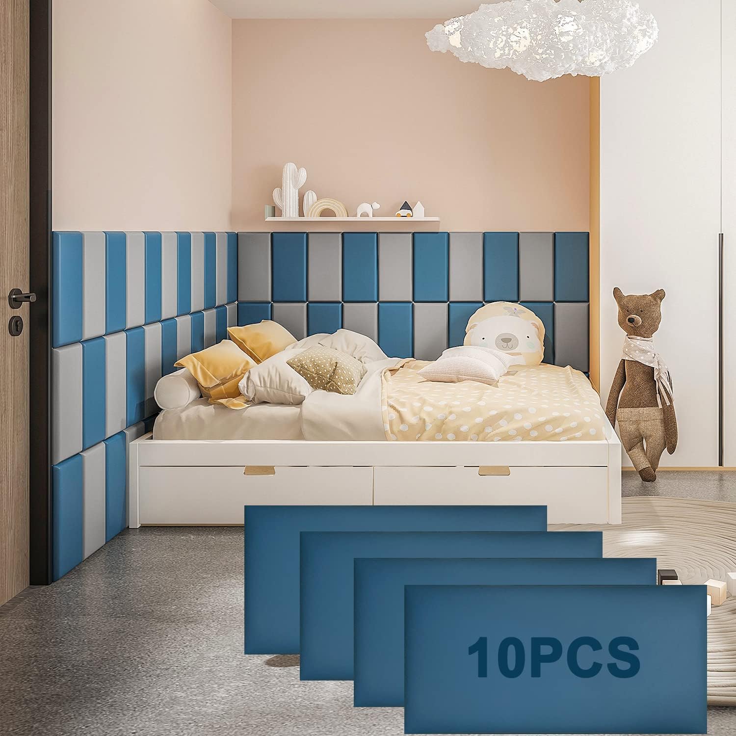 Amazon.com: 3D Anti-Collision Wall Padding, Pencil Shaped Upholstered ...