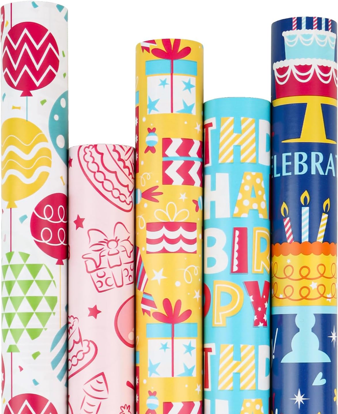 Hallmark Bundle Roll Wrap Pack -22 Metres Birthday Wrapping Paper -Male ...