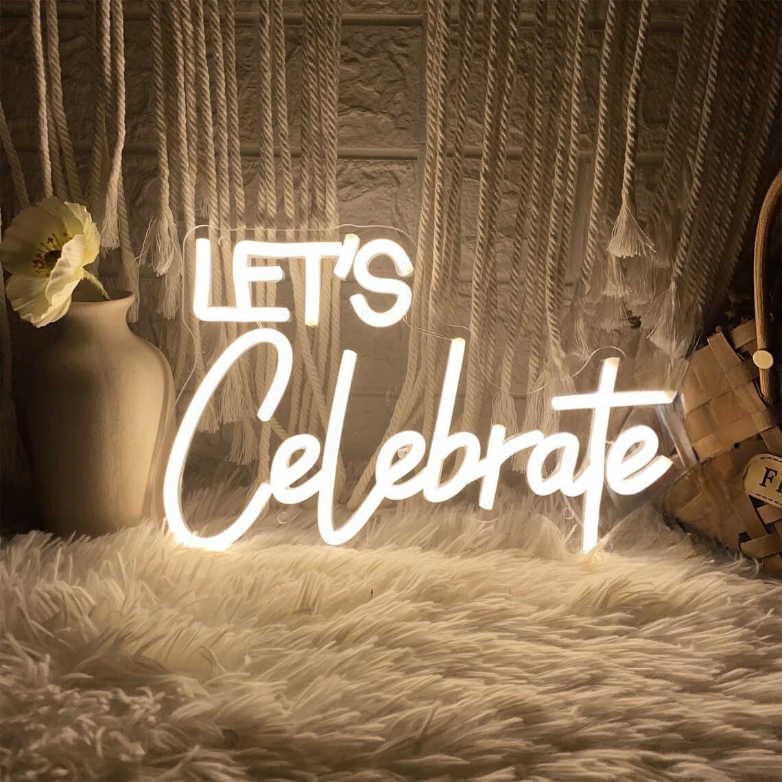 Amazon.com : Let's Celebrate Neon Sign,Custom Celebrate Party Neon ...