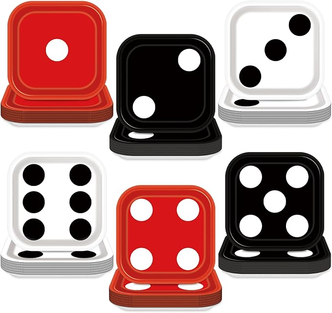 Amazon.com: 48PCS Casino Paper Plates Party Supplies Tableware Game ...