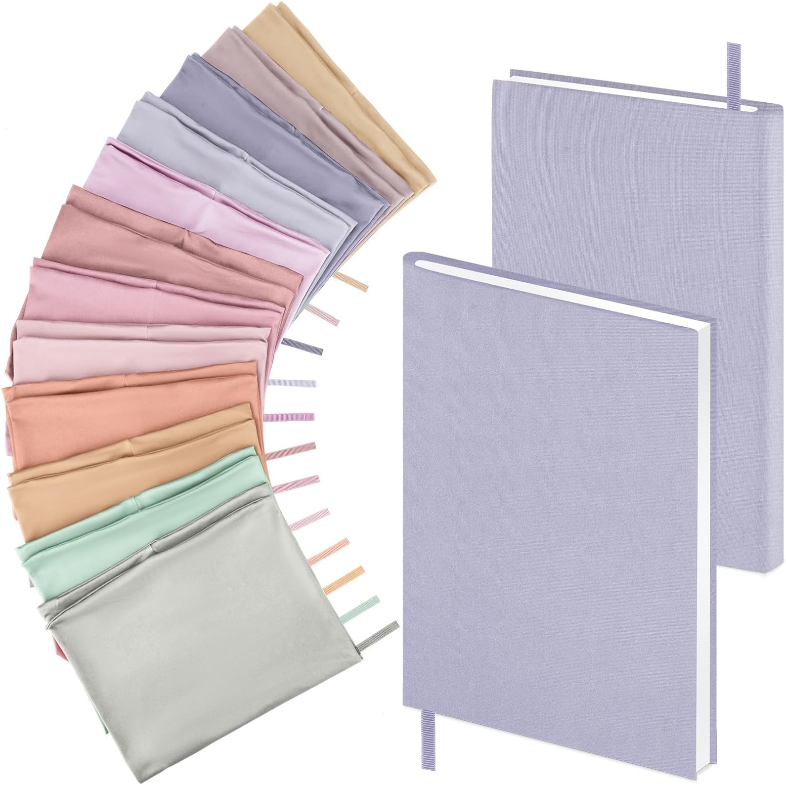 Amazon.com: PerKoop 12 Pcs Jumbo Fabric Book Covers Pack Stretchable ...