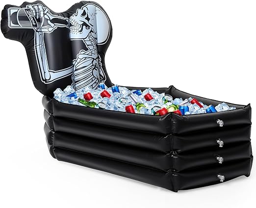 Amazon.com: Liliful 44" Halloween Inflatable Coffin Drink Cooler Skull ...