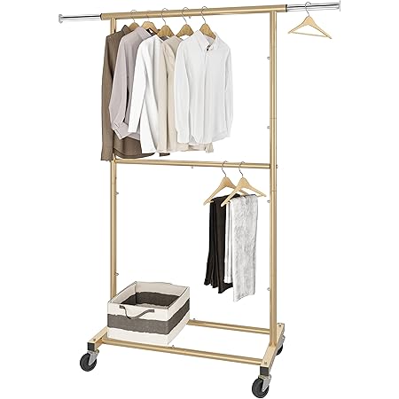 Amazon.com: Simple Trending Standard Clothes Garment Rack, Clothing ...