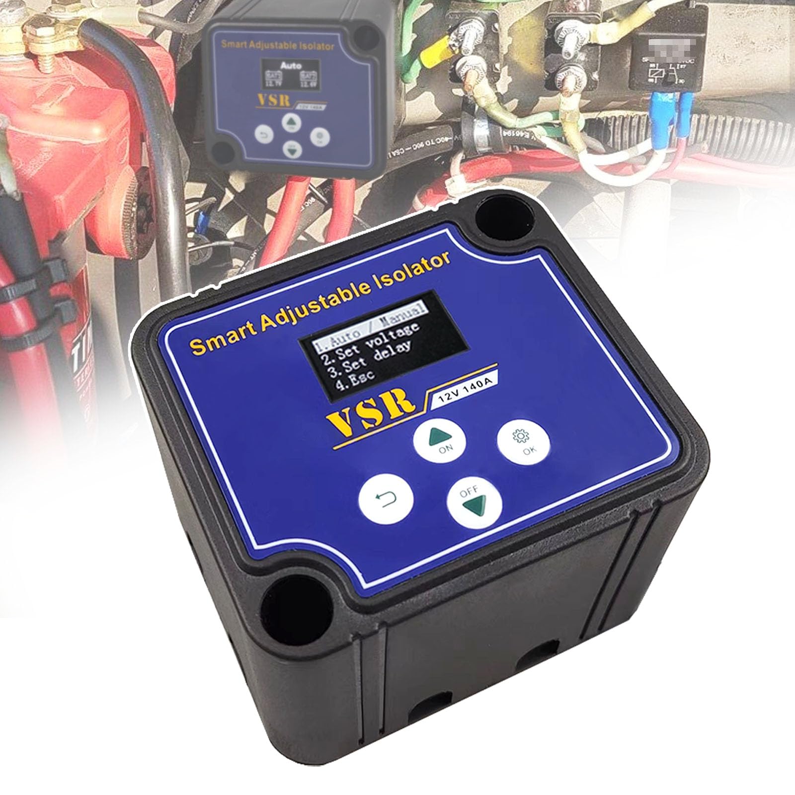 Adjustable Dual Battery Isolator 12V 140Amp Voltage Sensitive Relay ...