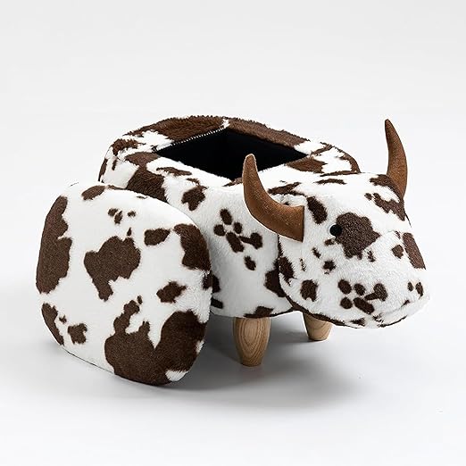Amazon.com: Home 2 Office Cow Ottoman for Kids' Bedroom, Playroom ...