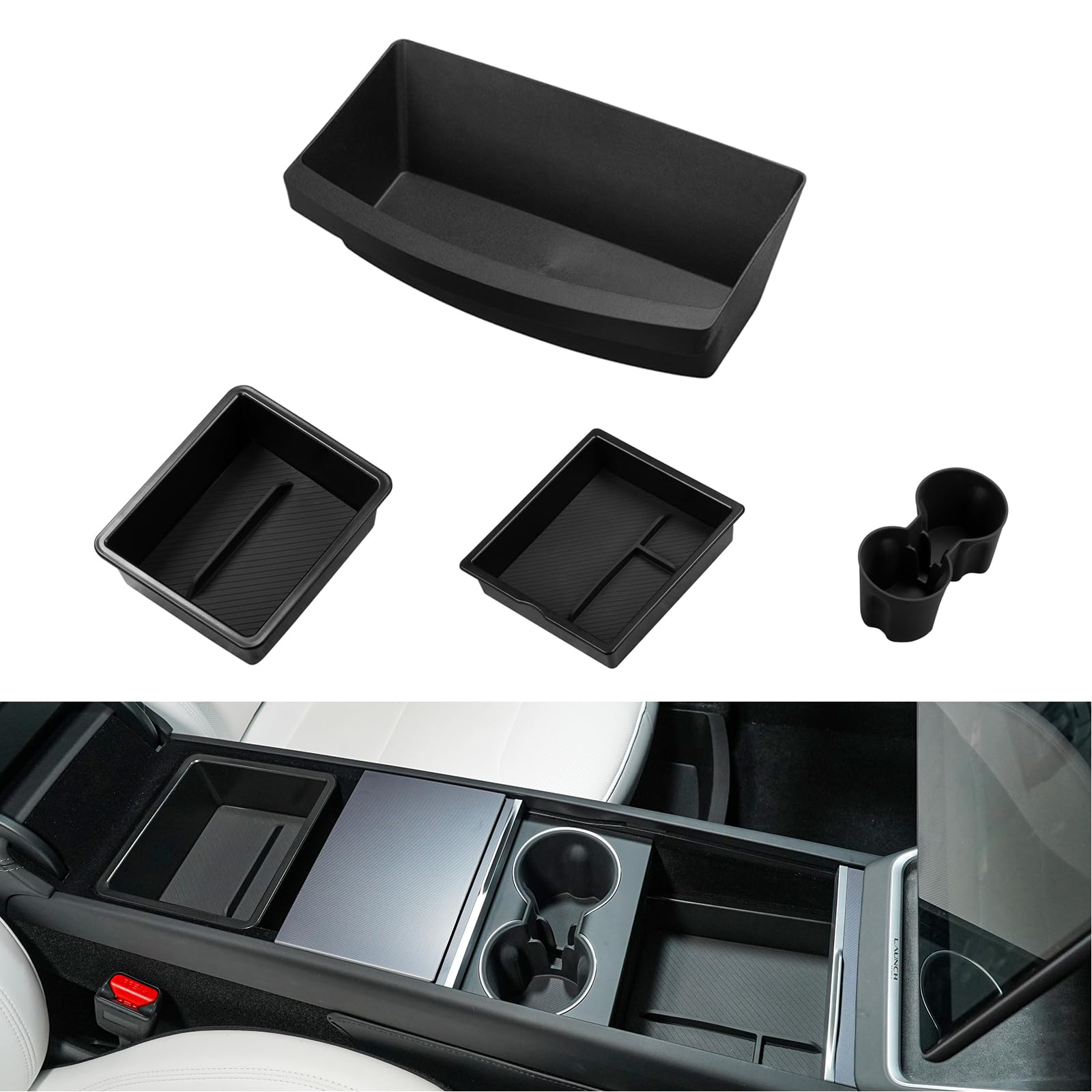 Snapklik.com : Motrobe 4PCS 2025 2026 Tesla Model Y Center Console ...