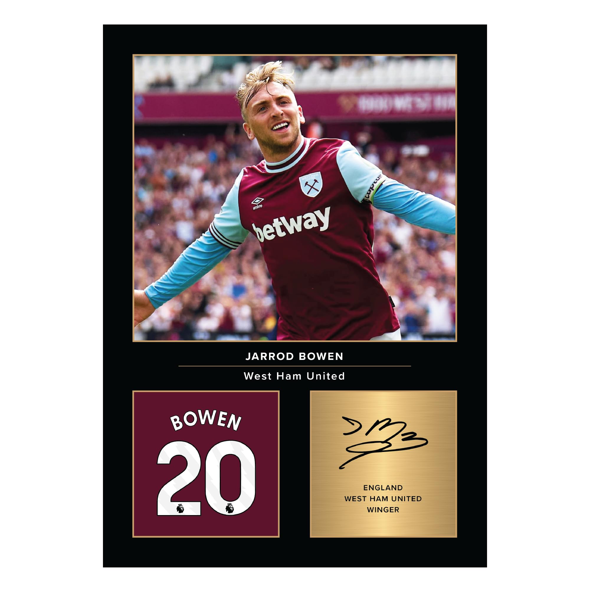 Icons Wall Art Jarrod Bowen Signed A4 Printed Photo Picture Display ...