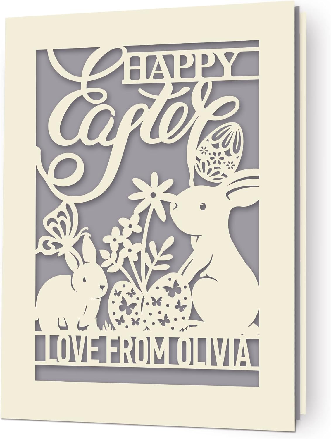 Amazon.com : Personalized Easter Cards Easter Egg Card Easter Bunny ...