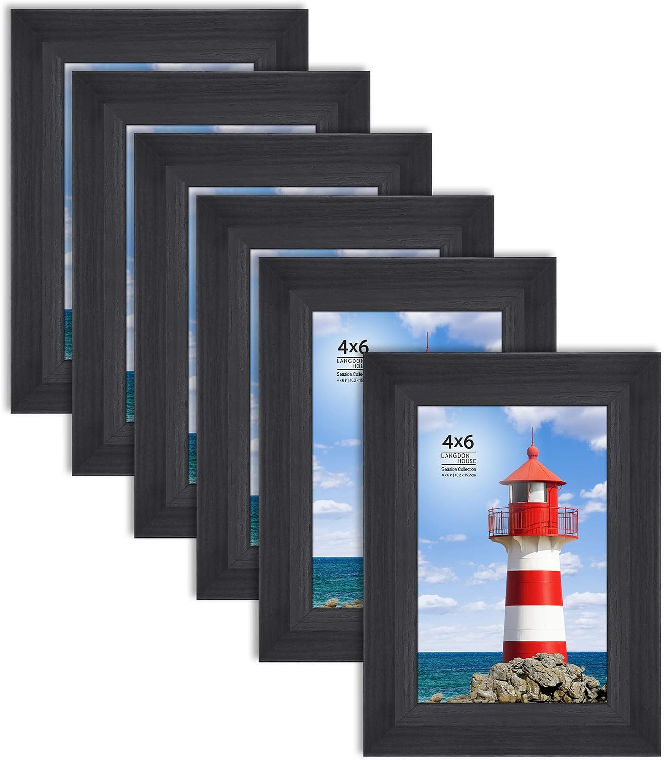 Amazon.com - Langdon House 4x6 Picture Frame (6 Pack, Black), Sturdy ...