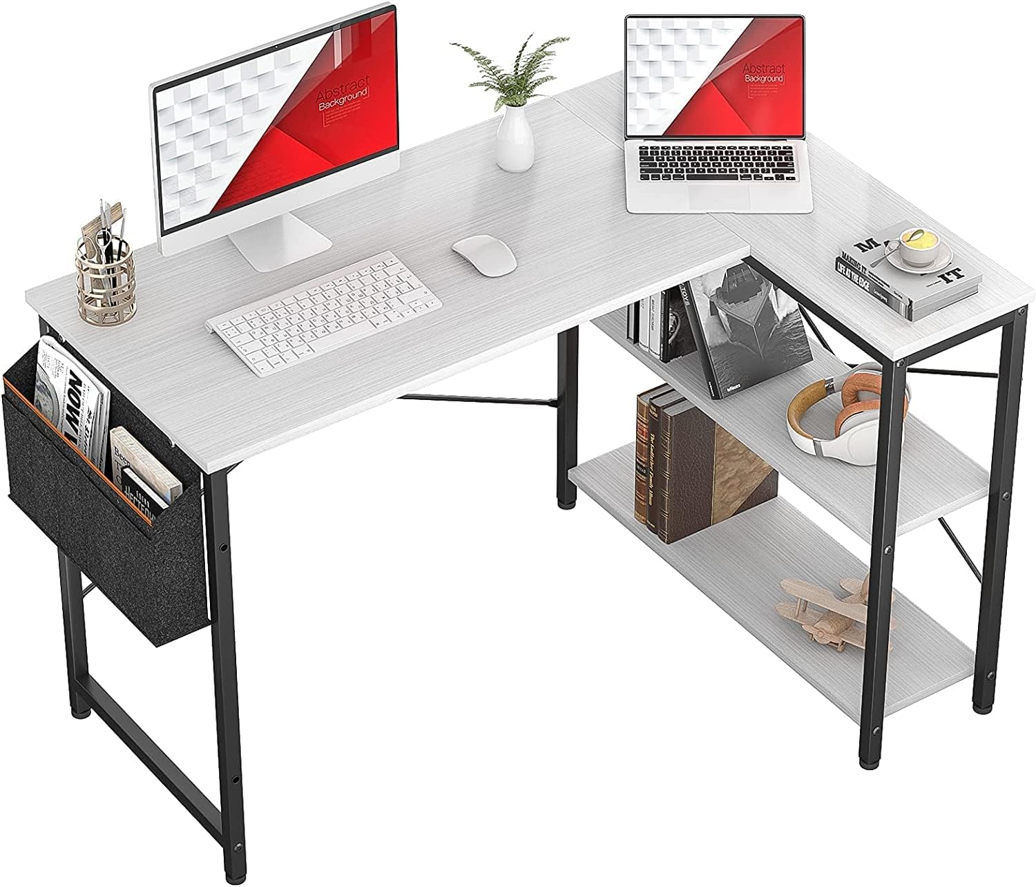 Amazon.com: JUDHA Multi Purpose Computer Table, 47 inch L-Shaped Corner ...