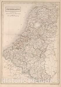 Amazon.com: Netherlands, Holland, and Belgium 1841 Historical Map Print ...