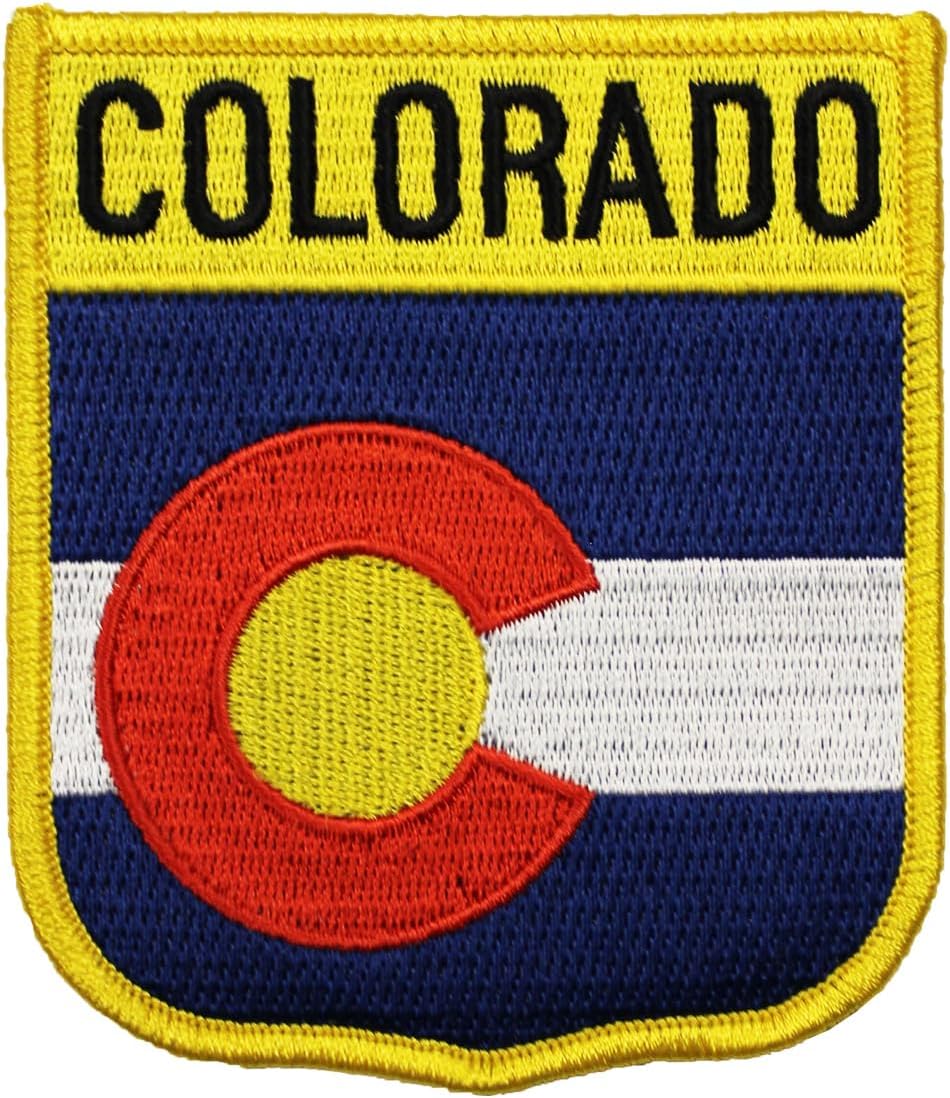Amazon.com: Colorado Flag Embroidered Iron on/Sew on State Shield Patch ...