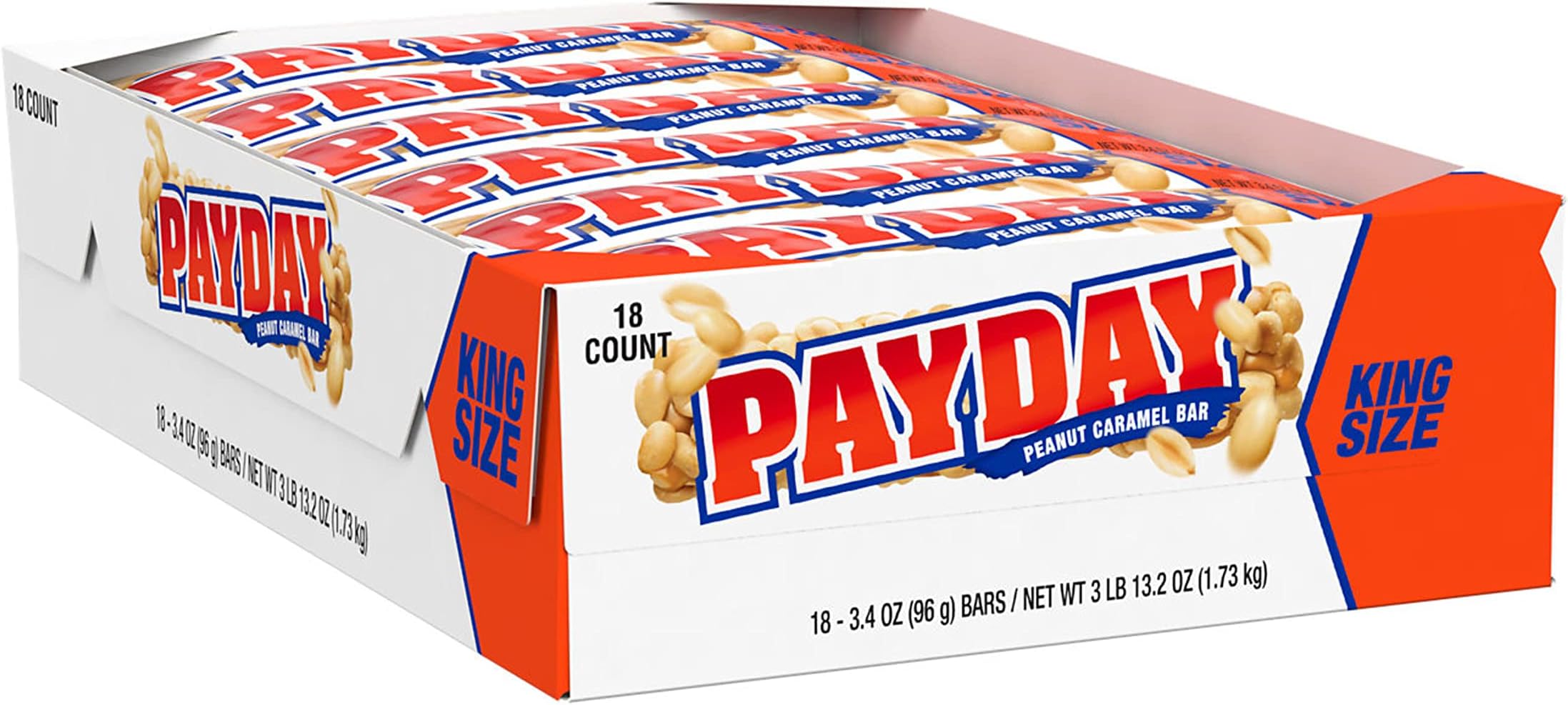 Amazon.com : PAYDAY Peanut Caramel King Size, Candy Bars, 3.4 oz (18 ...