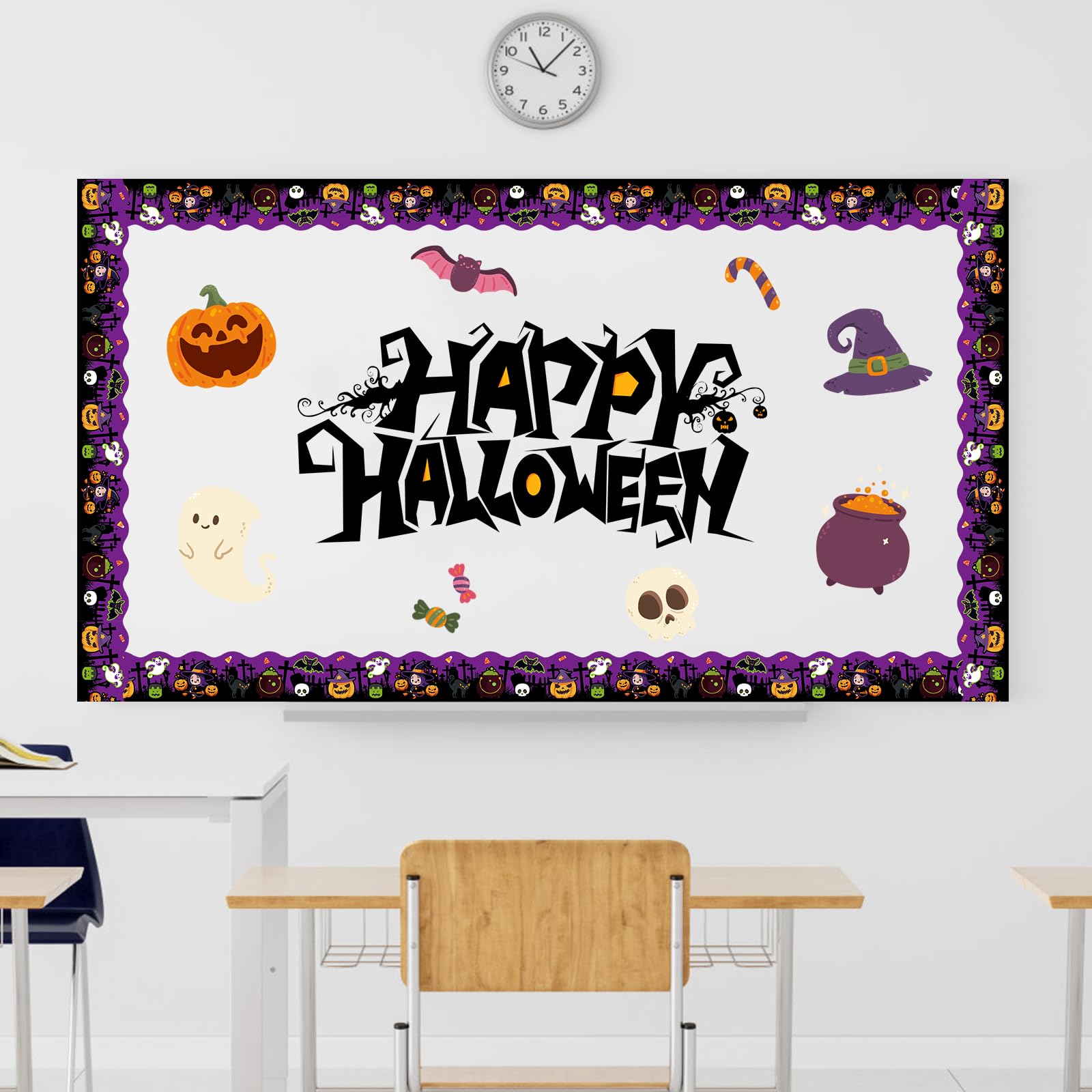 Snapklik.com : Halloween Bulletin Board Borders, 65.6Ft Cartoon Pumpkin ...