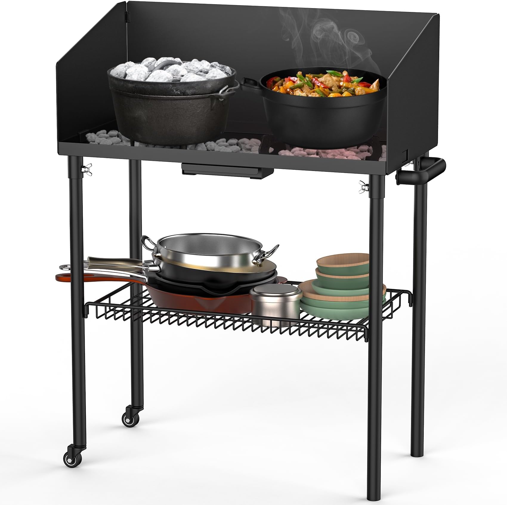 Amazon.com: onlyfire Outdoor Camp Cooking Table for Dutch Ovens and ...