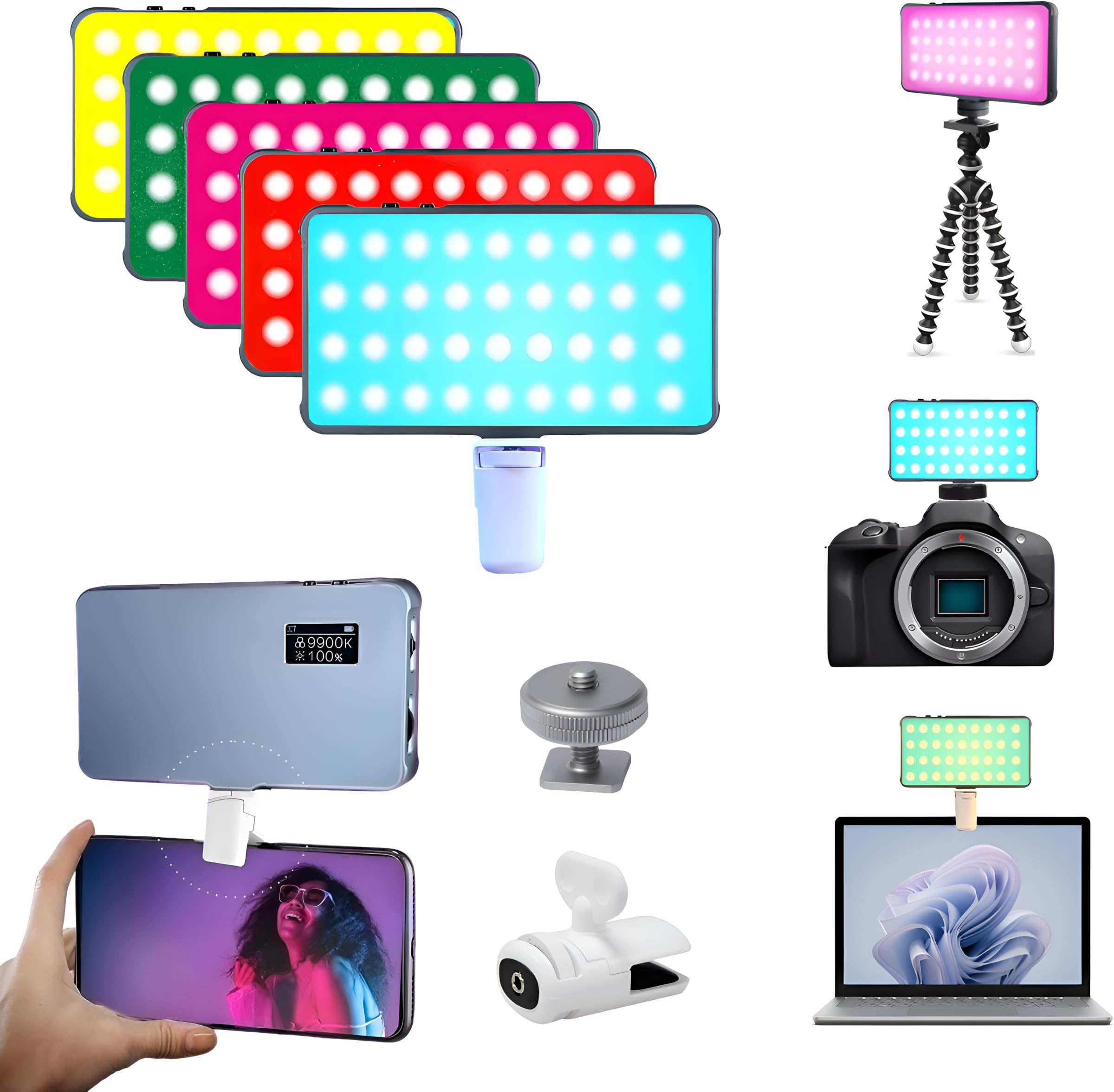 Simpex RGB Pocket LED Light with Built in 4000MAh Rechargeable Battery ...