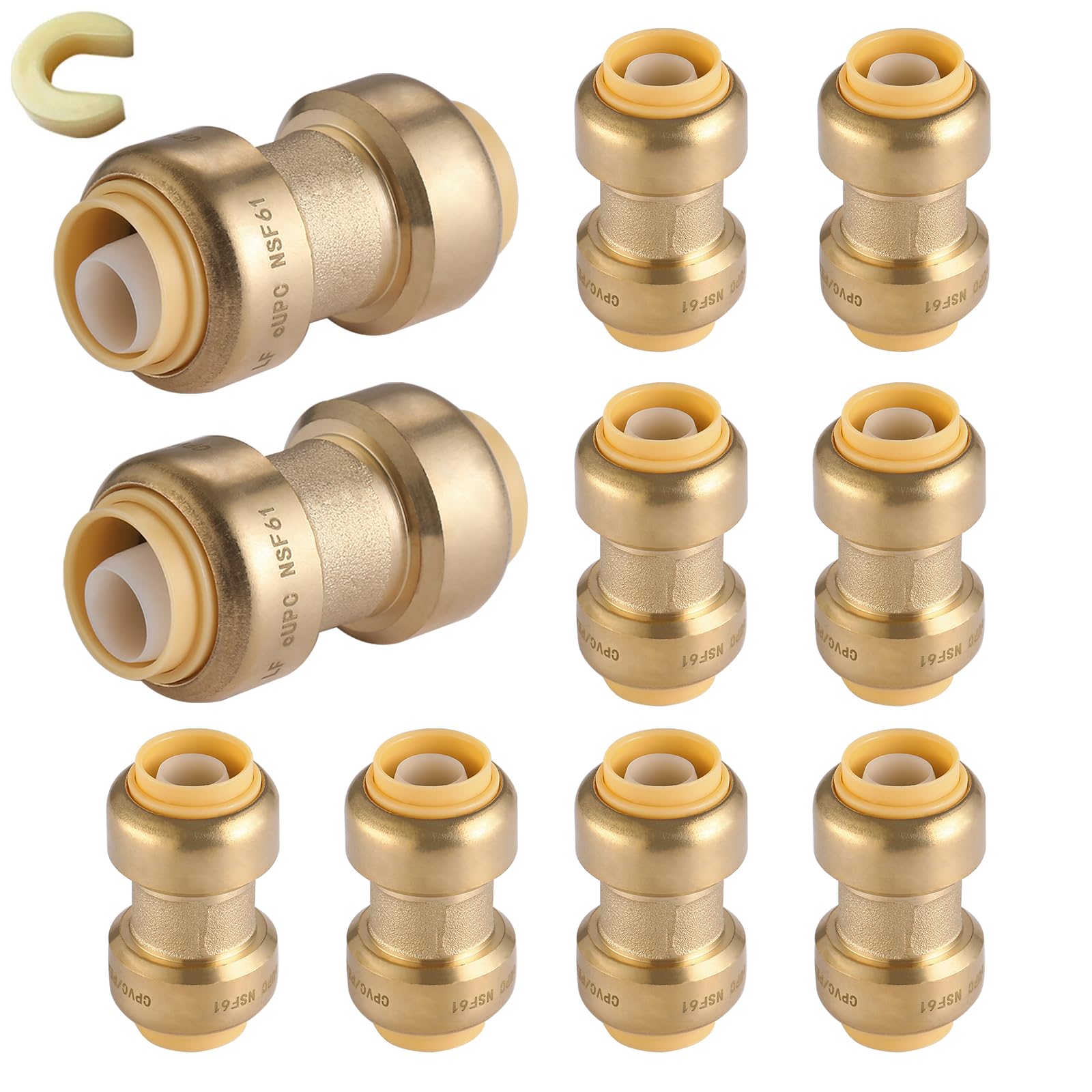 Snapklik.com : HeSun 10-Pack Pushfit Coupling, 3/4"x3/4" Push To ...