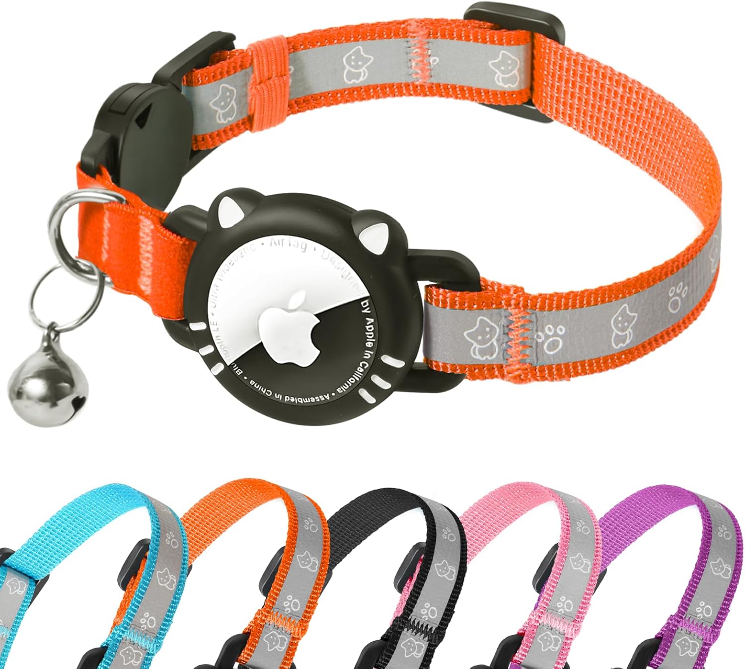 Pet Supplies : AgoumLux Airtag Cat Collar, Reflective Cat Collar with ...