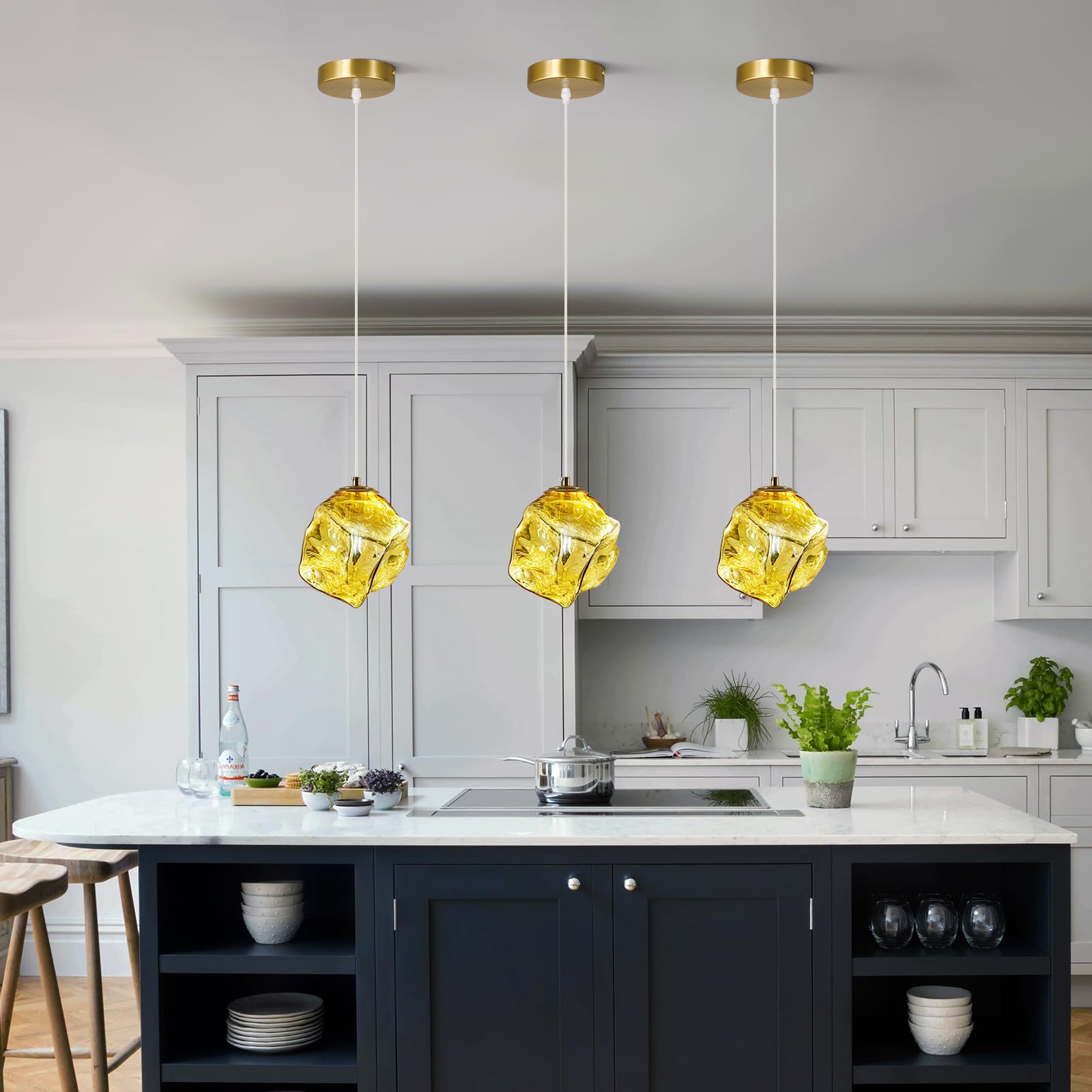 Modern Gold Pendant Lights Kitchen Island Mini Hanging Light Fixtures ...