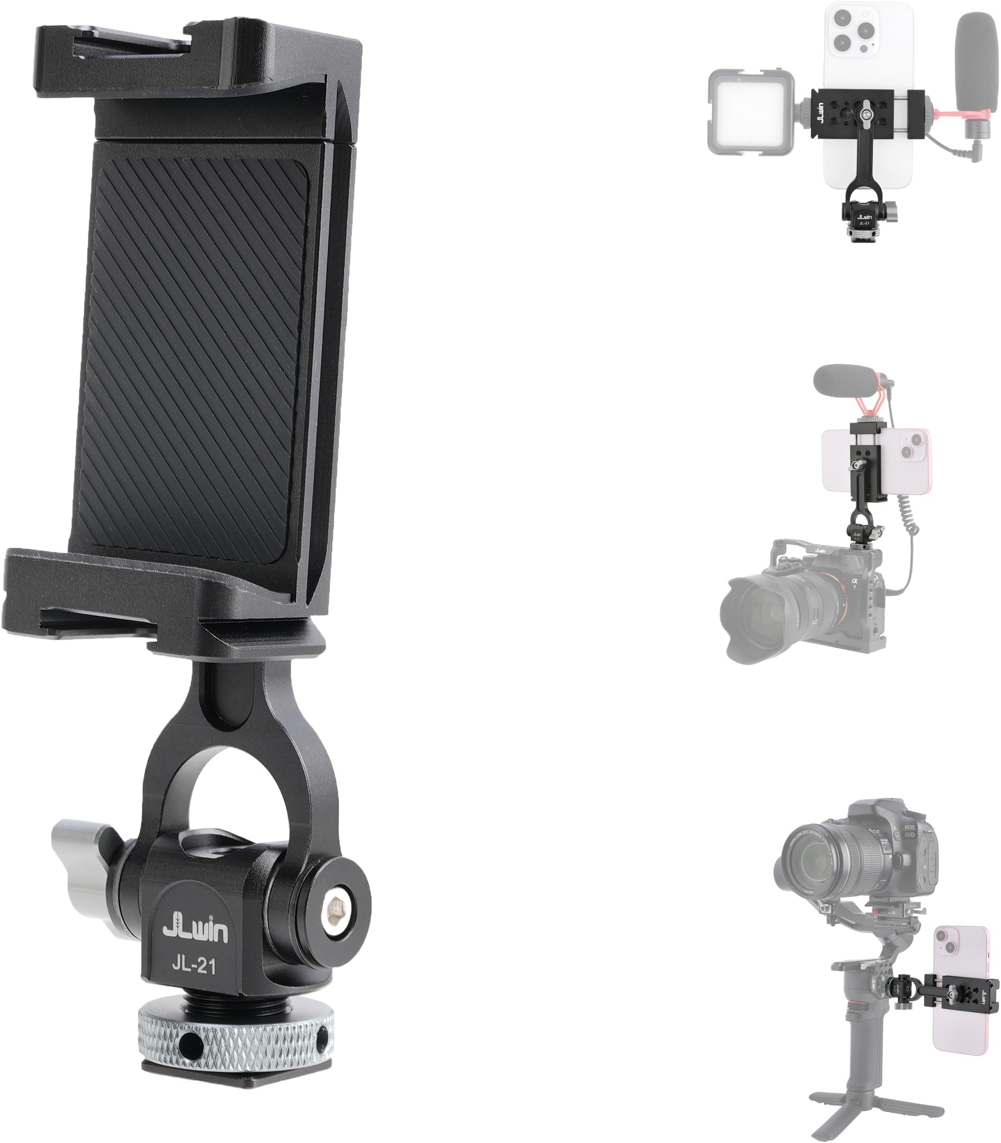Amazon.com: Metal Phone Tripod Mount with 3 Cold Shoes & 1/4" Arca Port ...