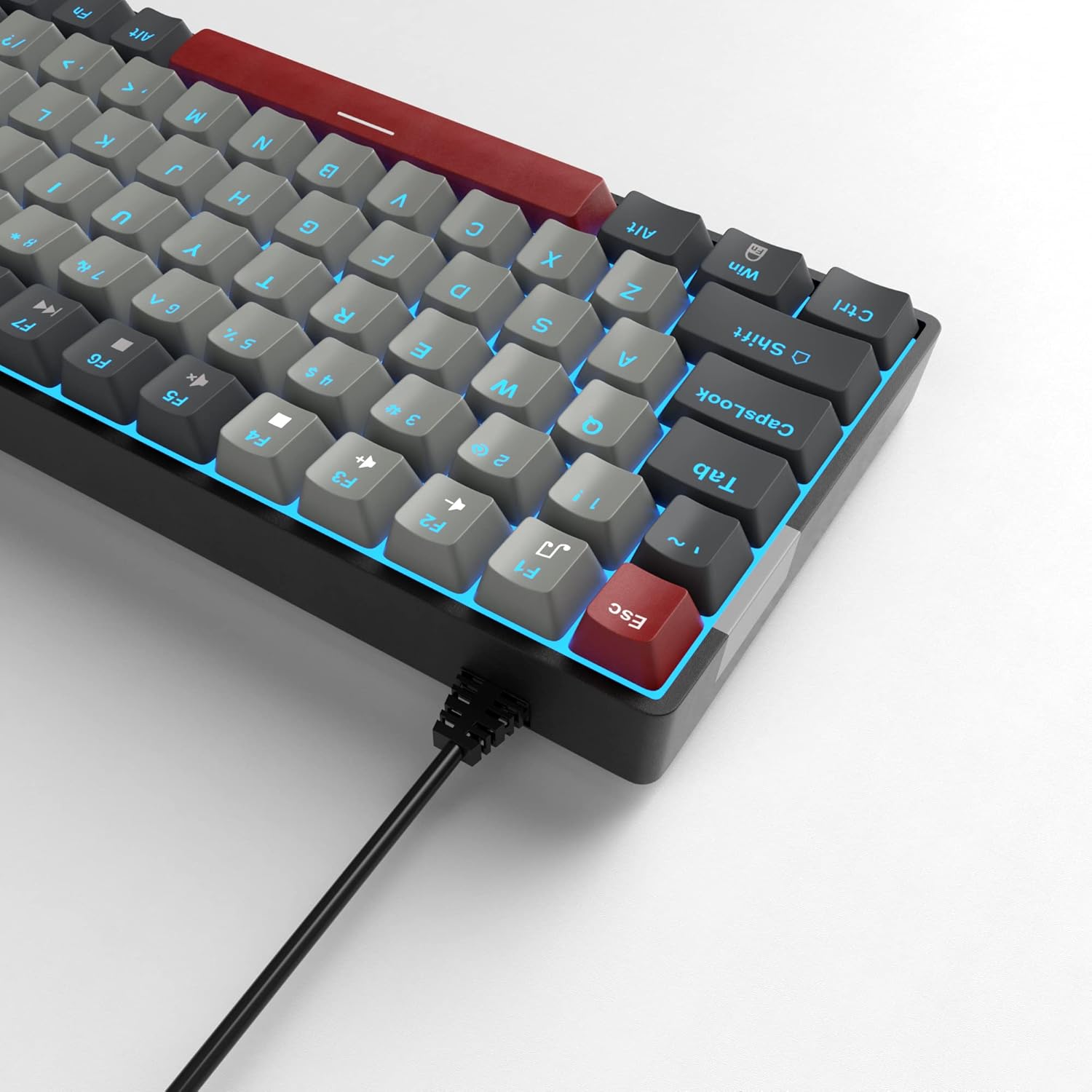 MageGee 75% Mechanical Keyboard with Red Switches and Ice Blue Backlit ...