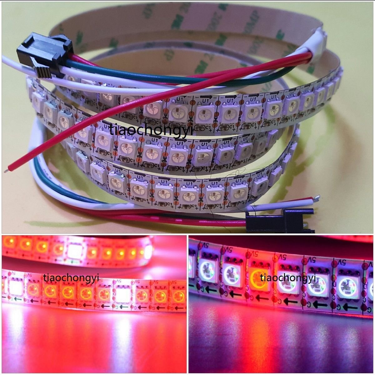 Amazon.com: 1M APA102 144LED/M White PCB Led strip Light LED pixel ...