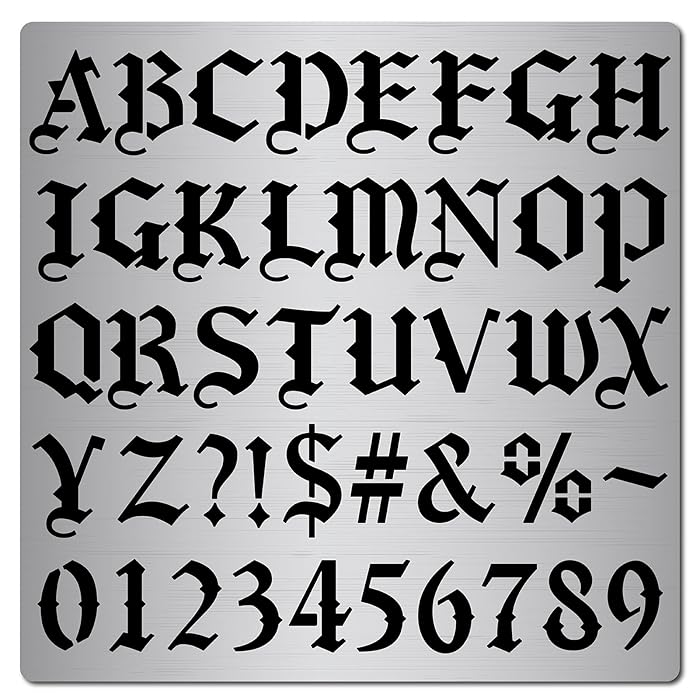 Buy GORGECRAFT 6.3 Inch Metal Gothic Font Lettering Stencil Stainless ...