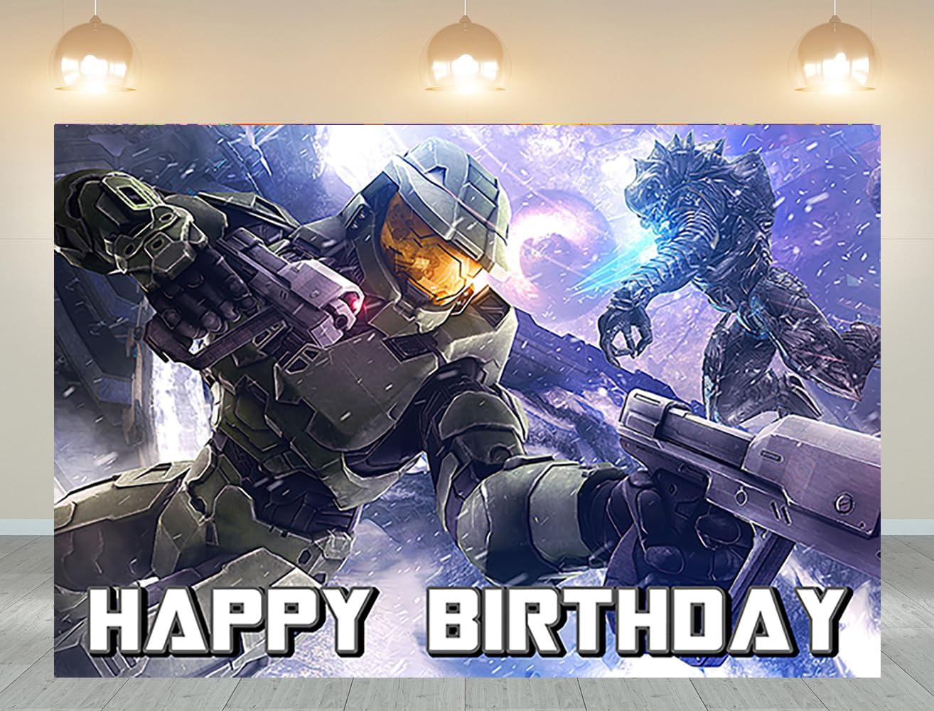 Amazon.com : Master Chief Backdrop for Birthday Party Supplies 5x3ft ...