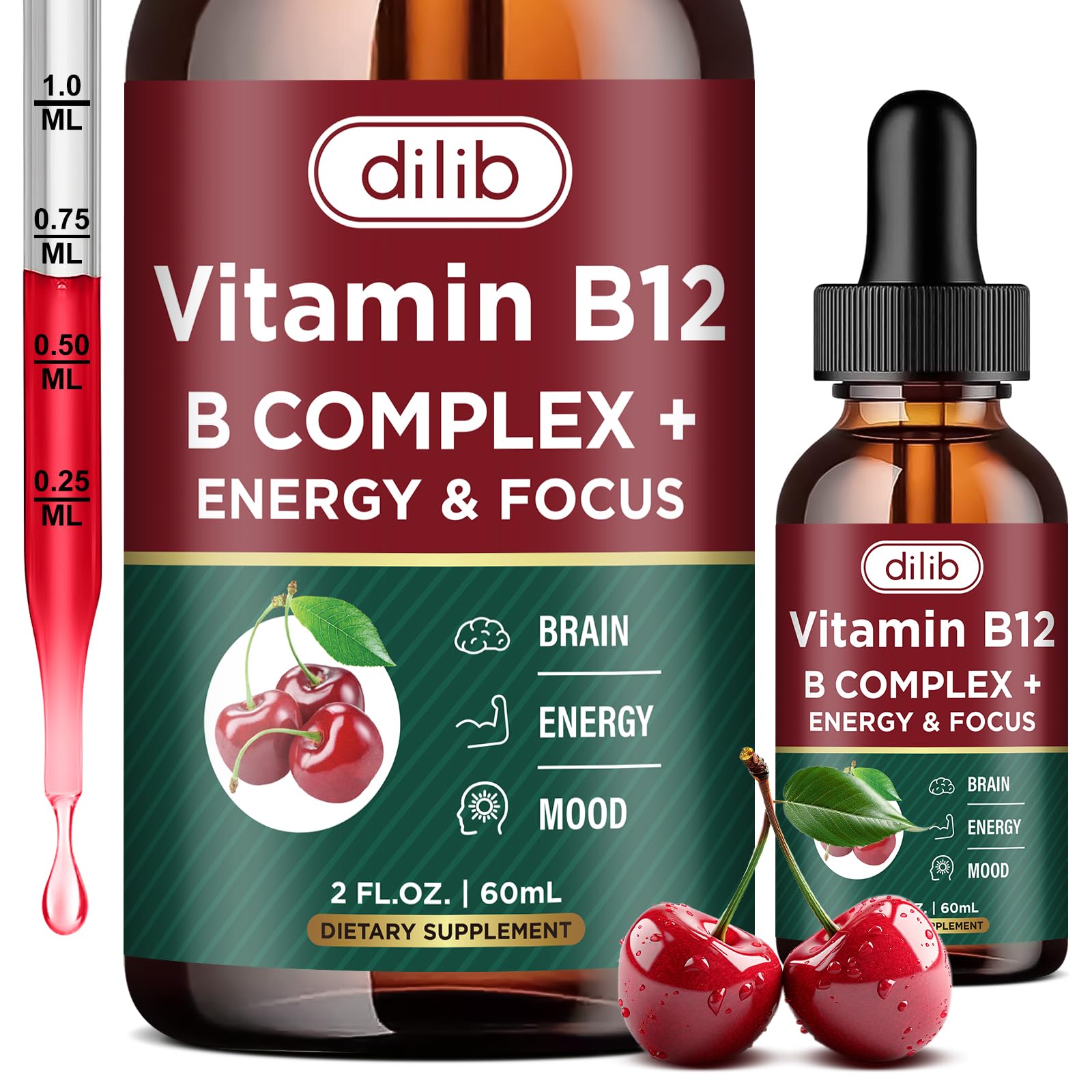 Amazon.com: Vitamin B12 Complex 5000 mcg | Vegan B12 Liquid Drops Sublingual Supplement ...