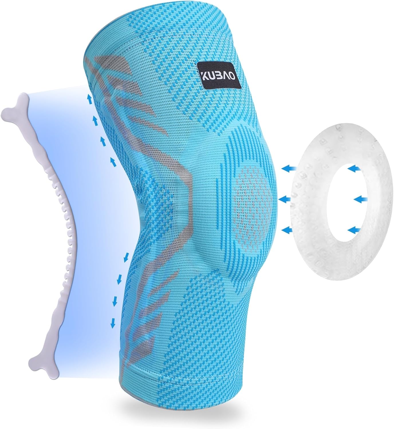 Amazon.com: KUBAO Wrestling Knee Sleeve Mens Knee Compression Sleeve ...