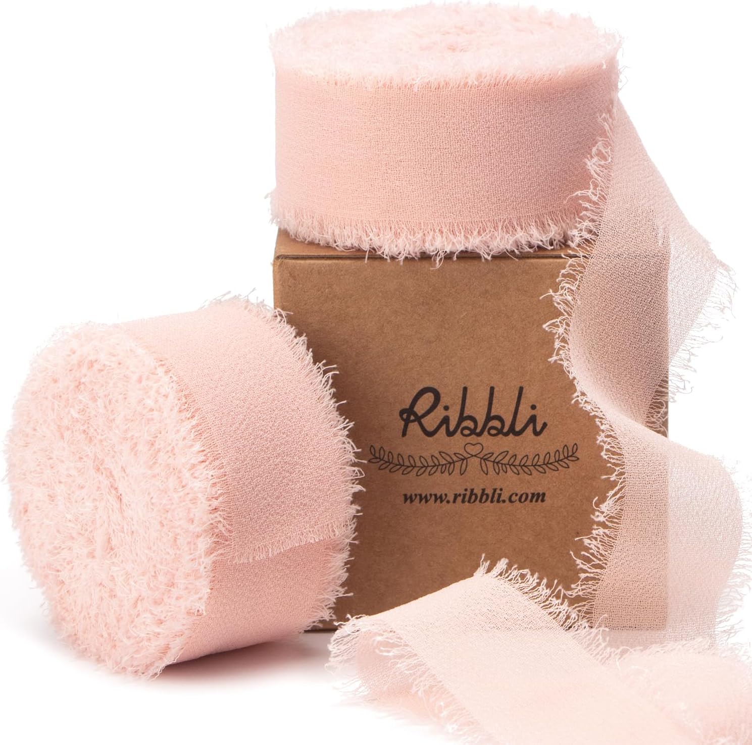 Amazon.com: Ribbli Blush Pink Chiffon Ribbon - 1 Inch x 20 Yard ...