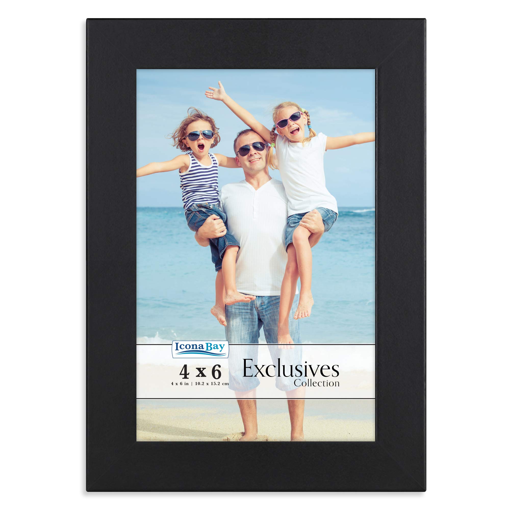 Icona Bay 6x4 Picture Frame (Black, 1 Pack), Sturdy Wood Composite ...