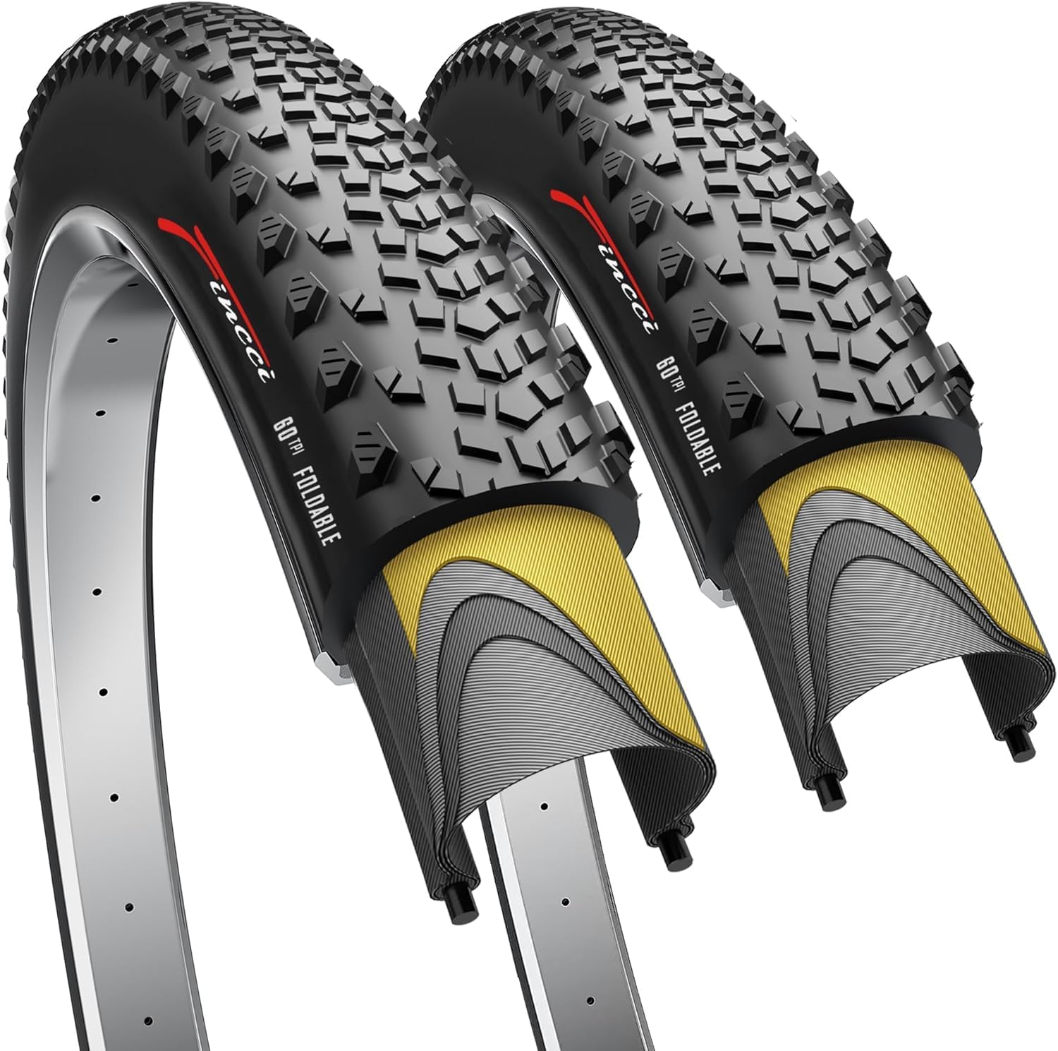 Amazon.com : Fincci Pair 700 x 40c Gravel Bike Tires – Foldable 42-622 ...