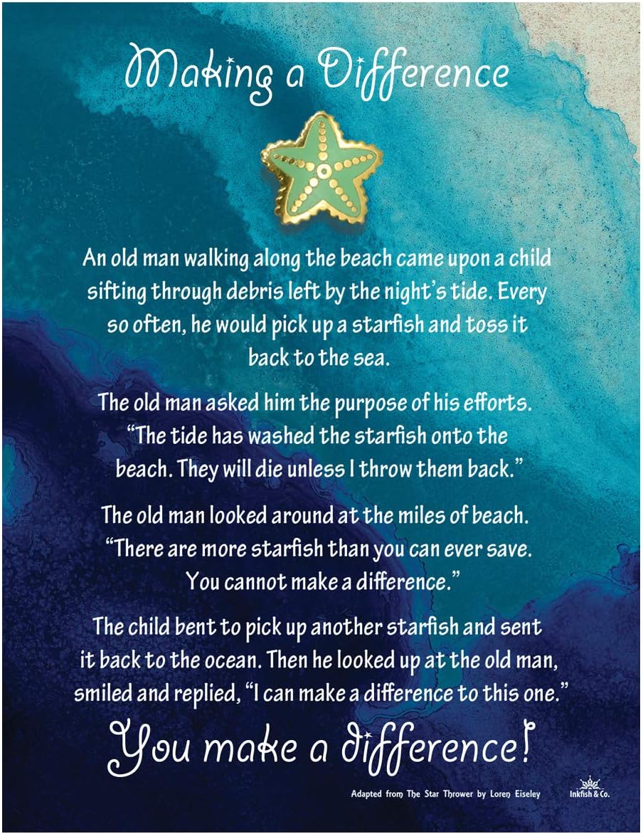 Amazon.com: Starfish Poem Story Lapel Pin Token of Appreciation and Recognition Making A ...