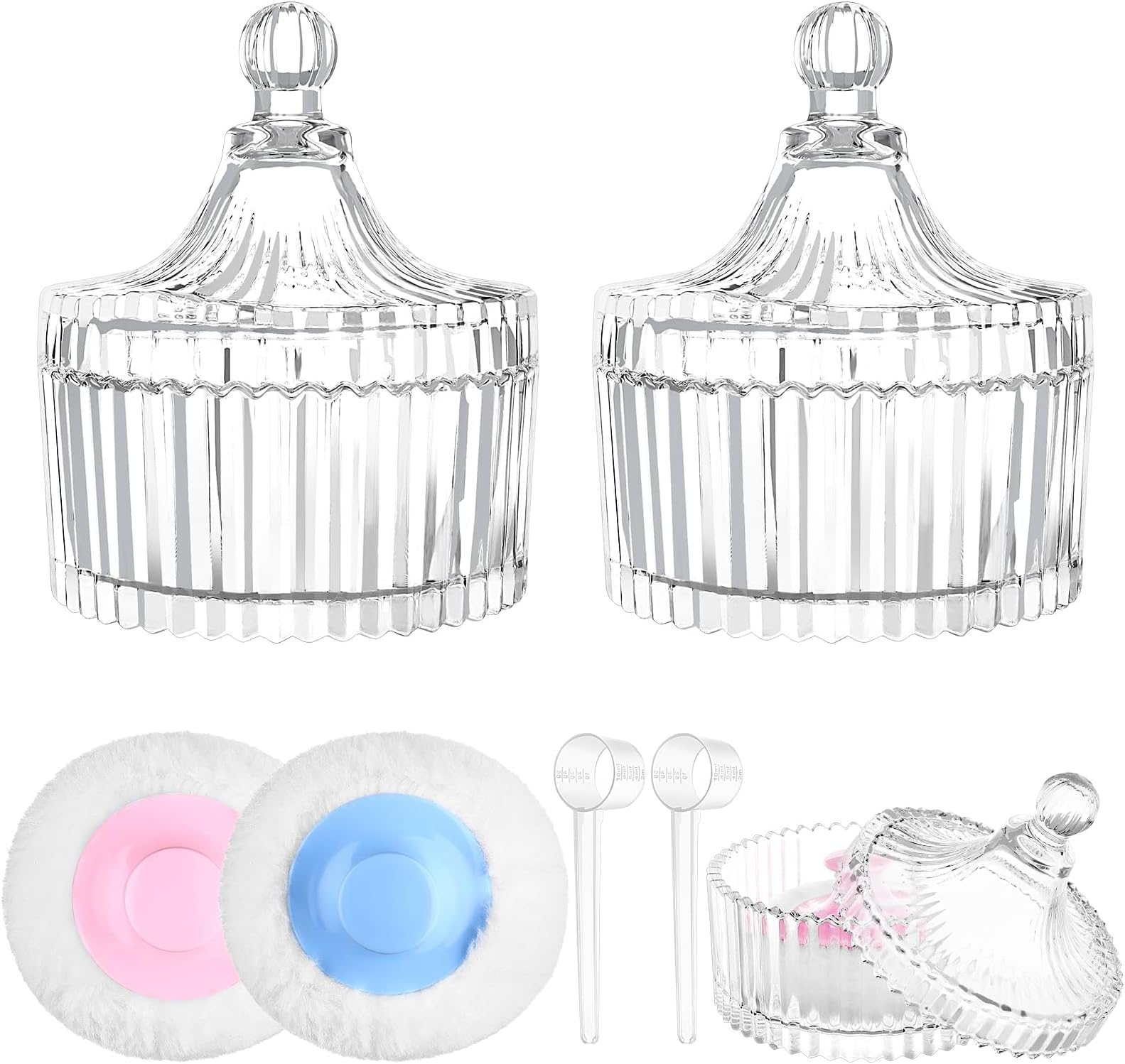 Amazon.com: Tioncy 3 Pcs Large Body Powder Puff and Container Powder ...