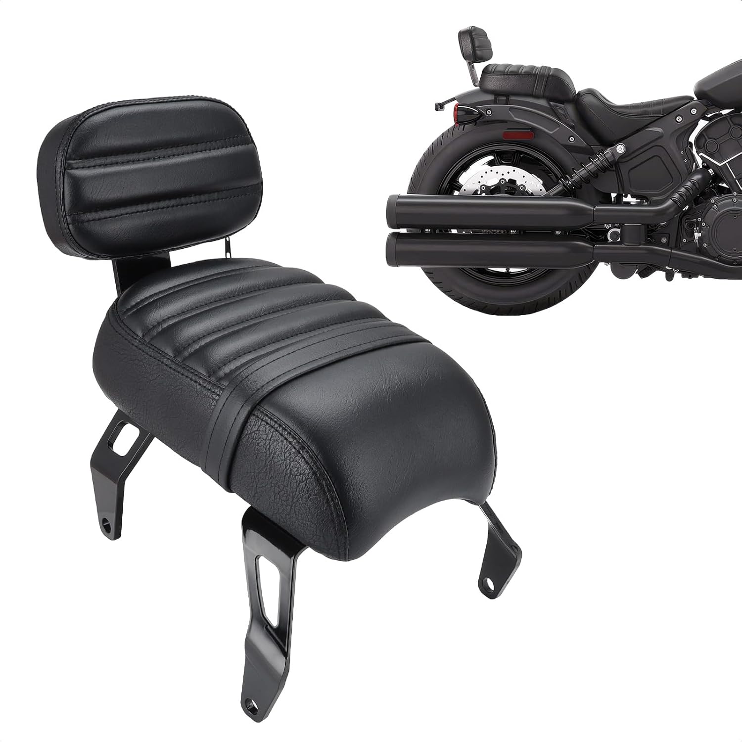 Amazon.com: Aferrizu Motorcycle seat Passenger Seat Backrest Compatible ...