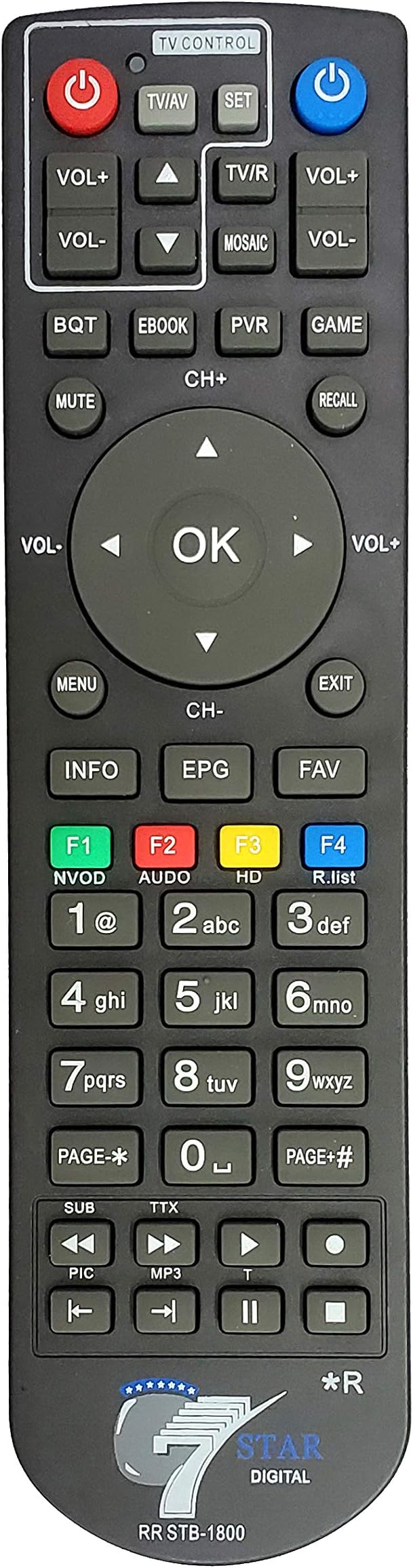 Buy LRIPL Universal Remote for DVB M PEG-2 & MPEG-4 FTA Set-top Box ...