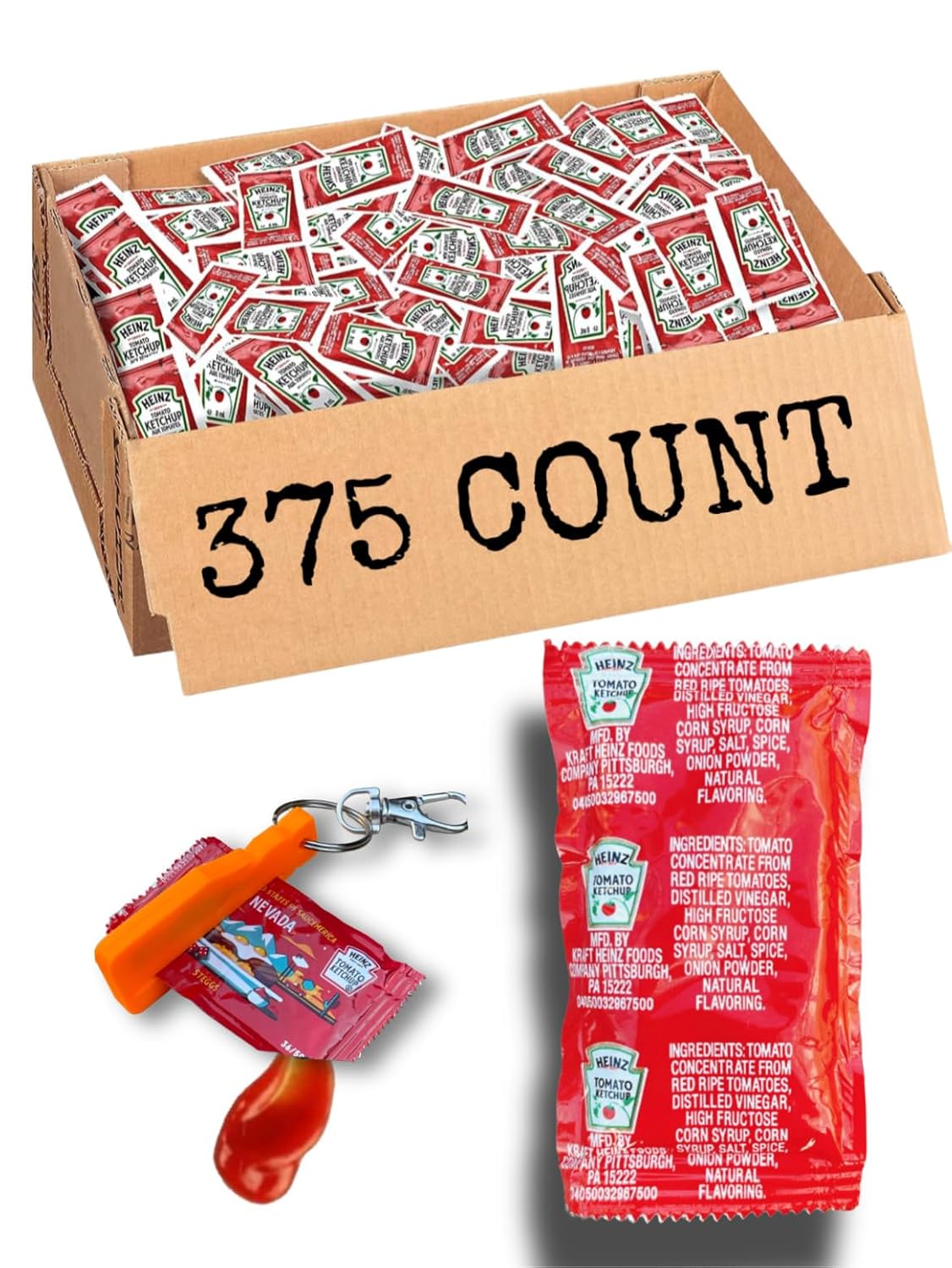 Amazon.com : Heinz's Tomato Ketchup Packets + Key Chain Quick Squeeze ...